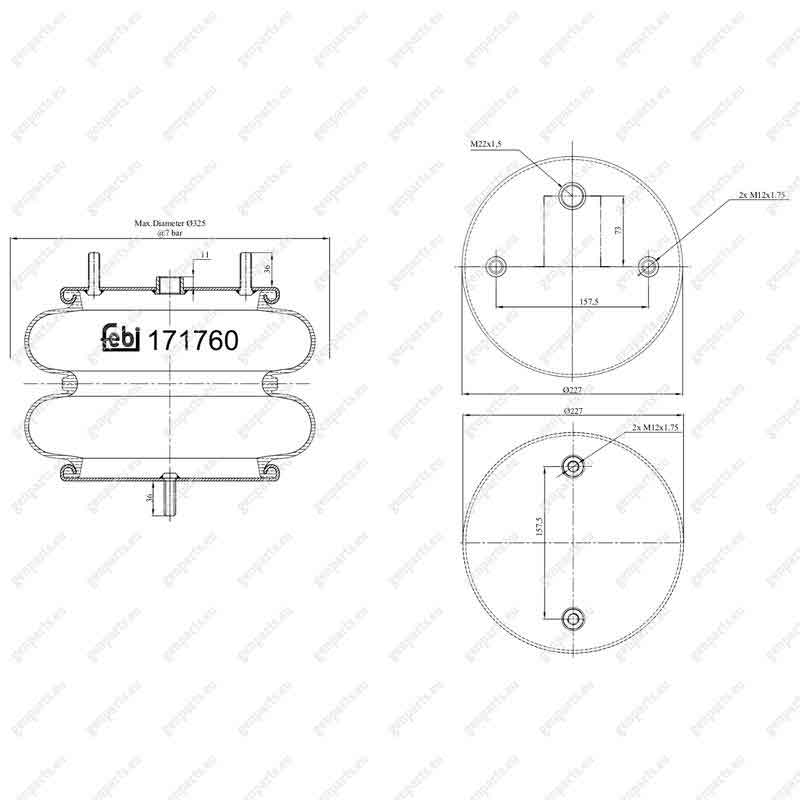 Febi 171760 Air Spring 1892 484, 1892484 — GenParts.eu